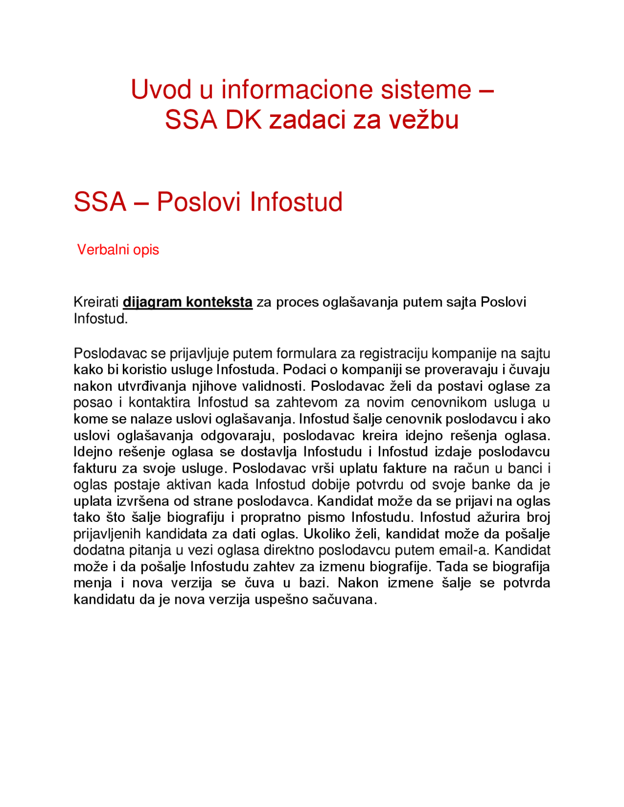 Uis Ssa Dk Zadaci Za Vezbanje Vežbe Predlog Uvod U Informatiku Docsity