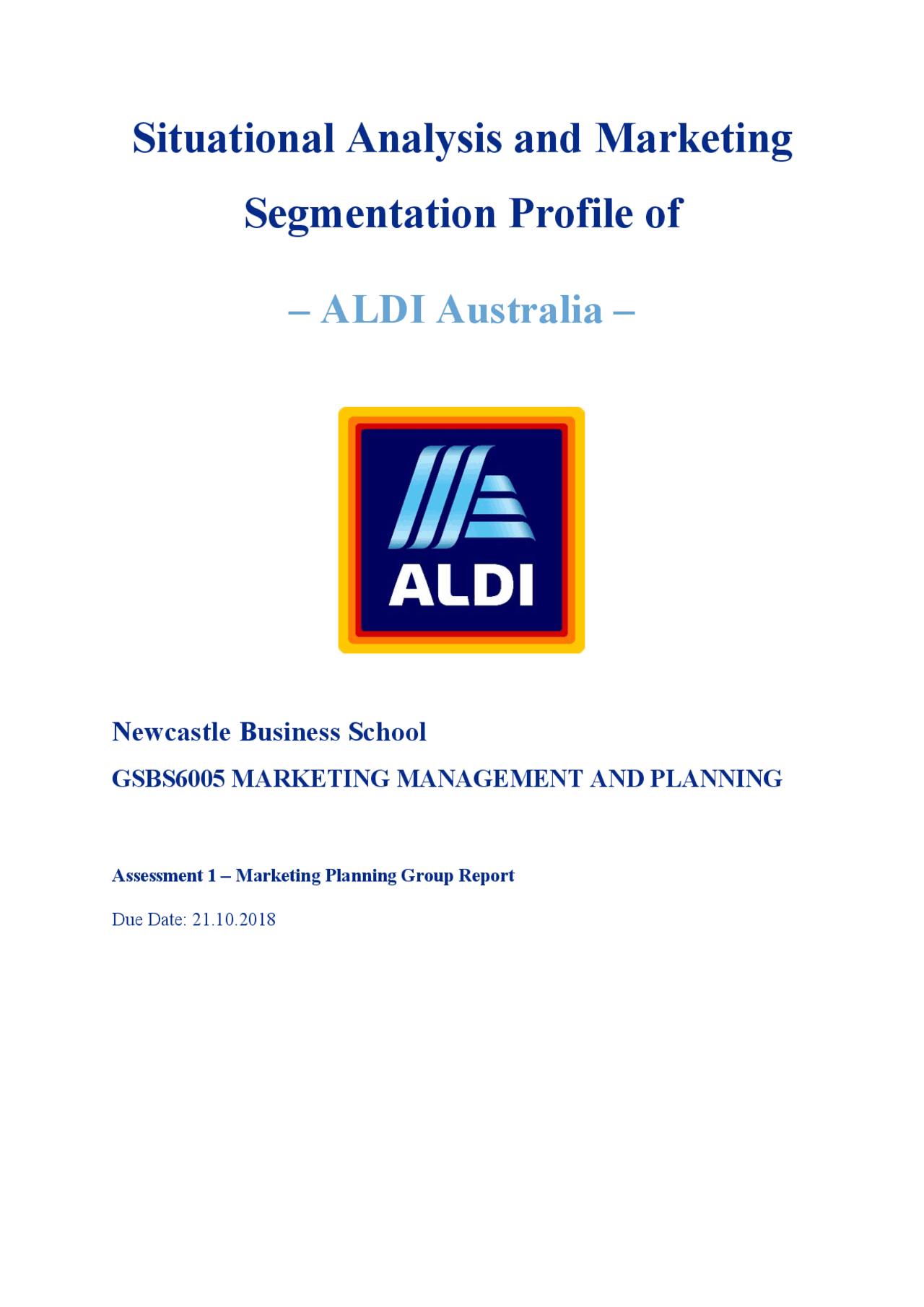 SWOT Analysis & Market Segmentation Profile of ALDI Australia | Essays ...
