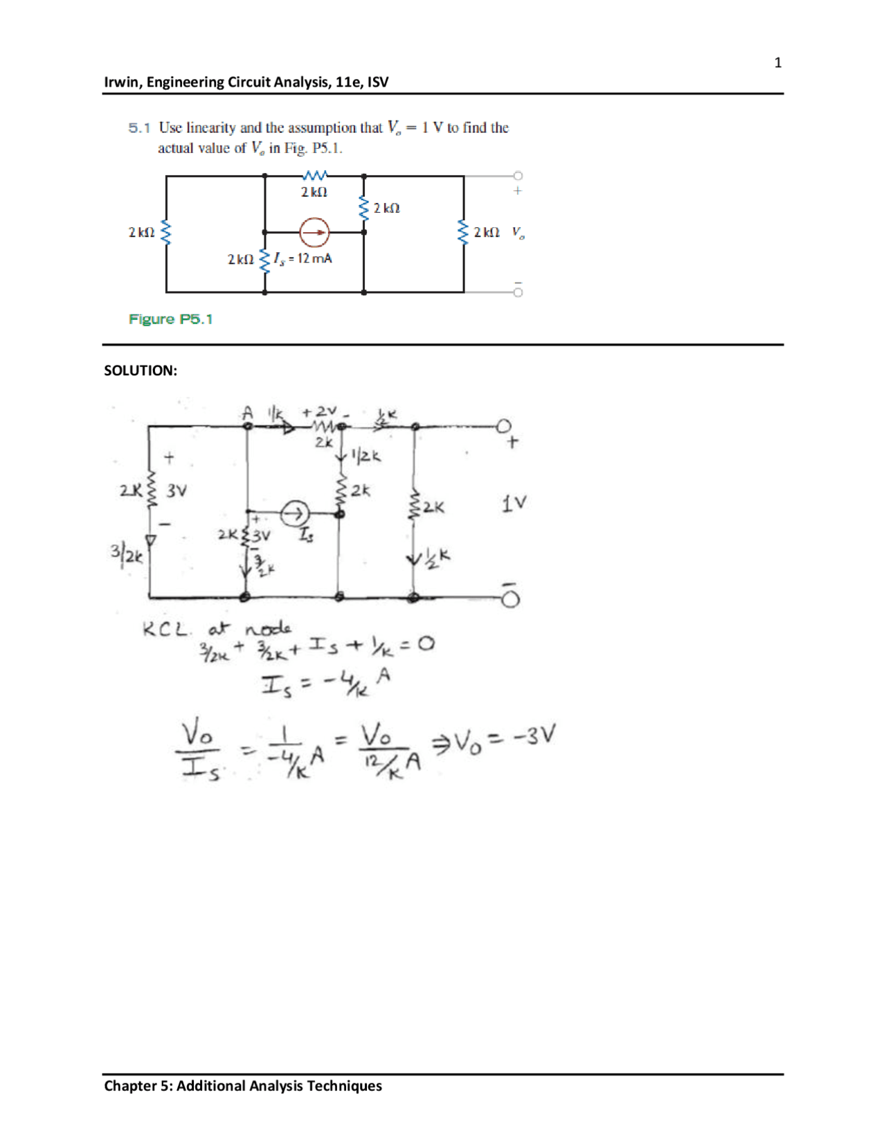 Engineering circuit analysis 11th solution | Study notes Electrical ...