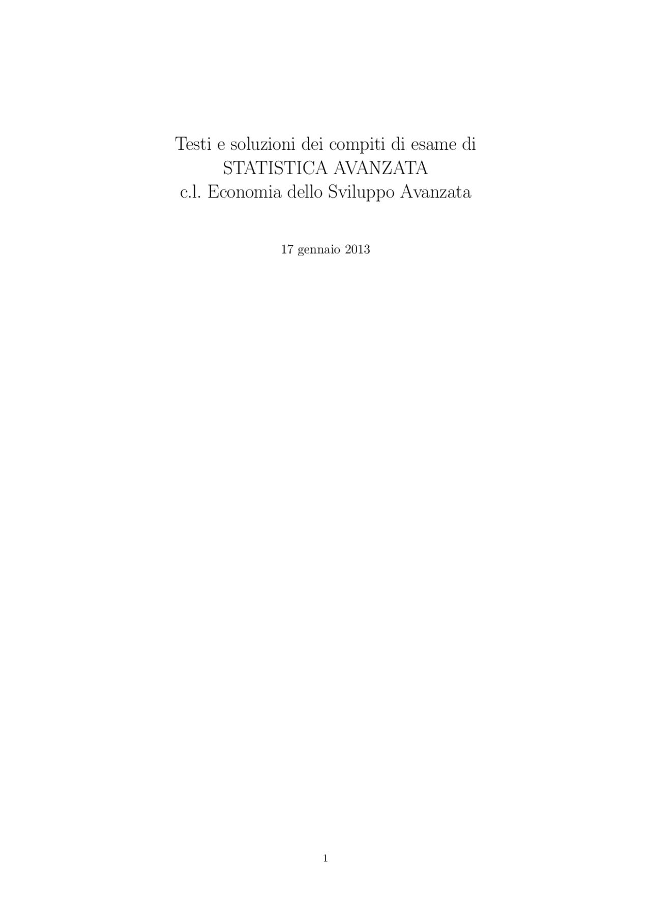Compiti E Soluzioni Statistica Docsity