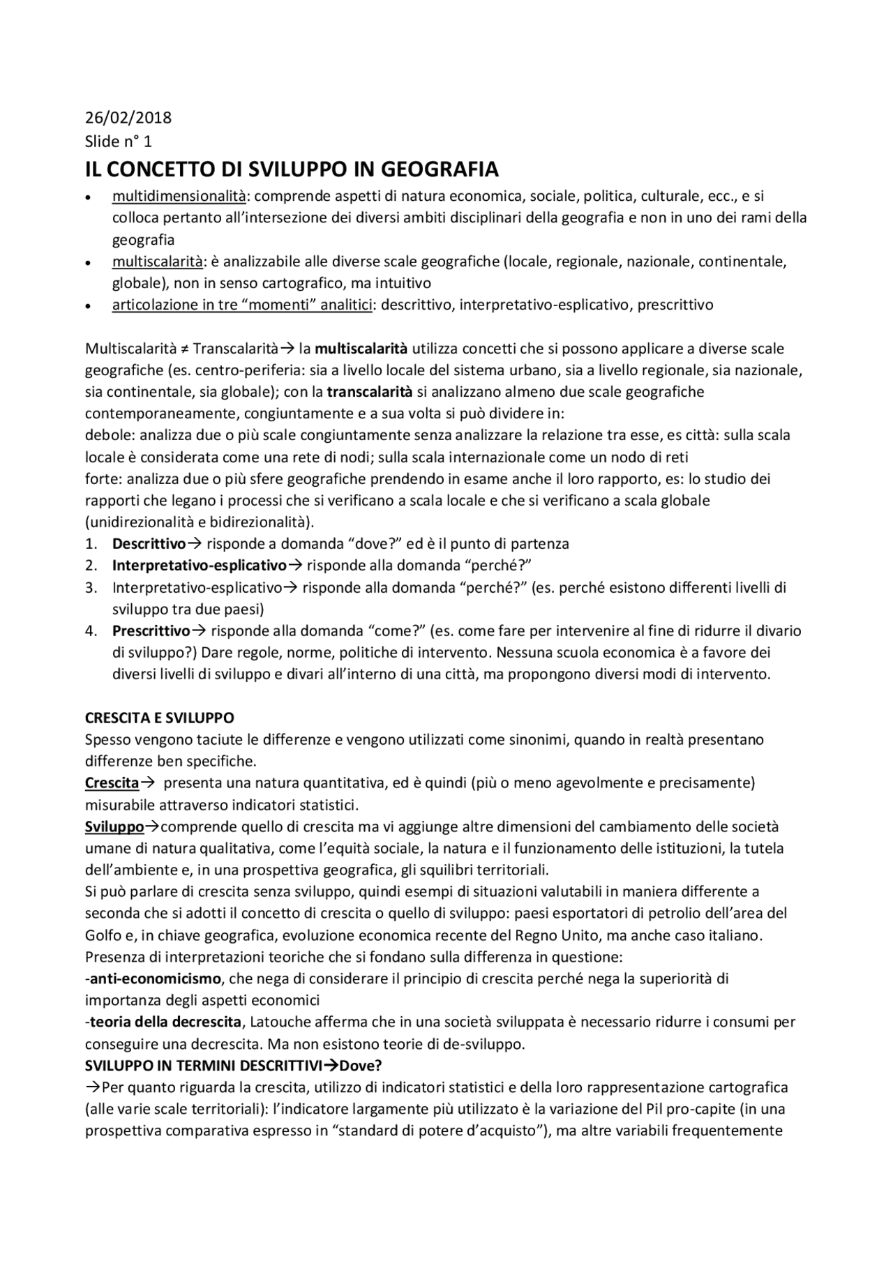 Appunti E Riassunti Geografia Dello Sviluppo Docsity