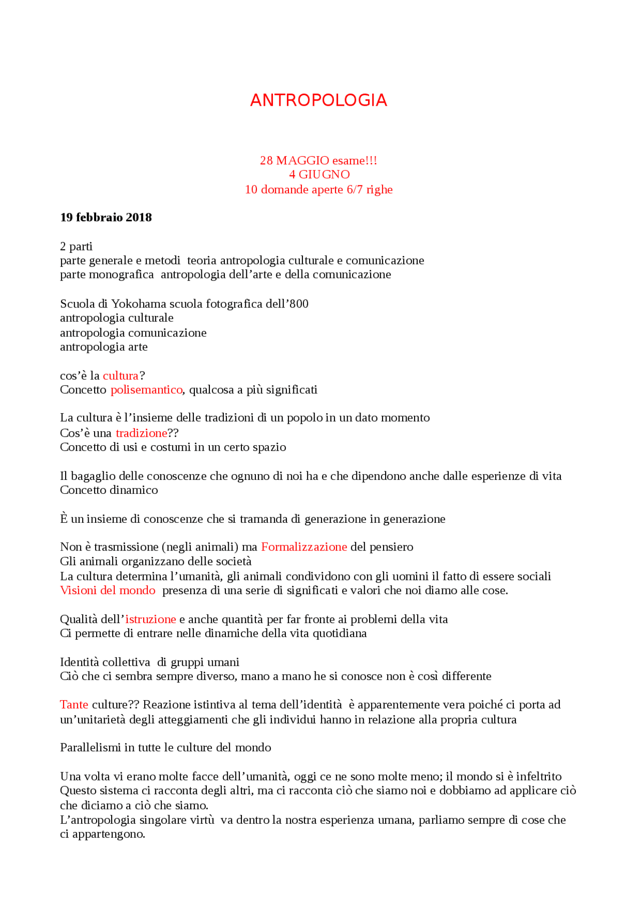 Antropologia Della Comunicaizone Docsity