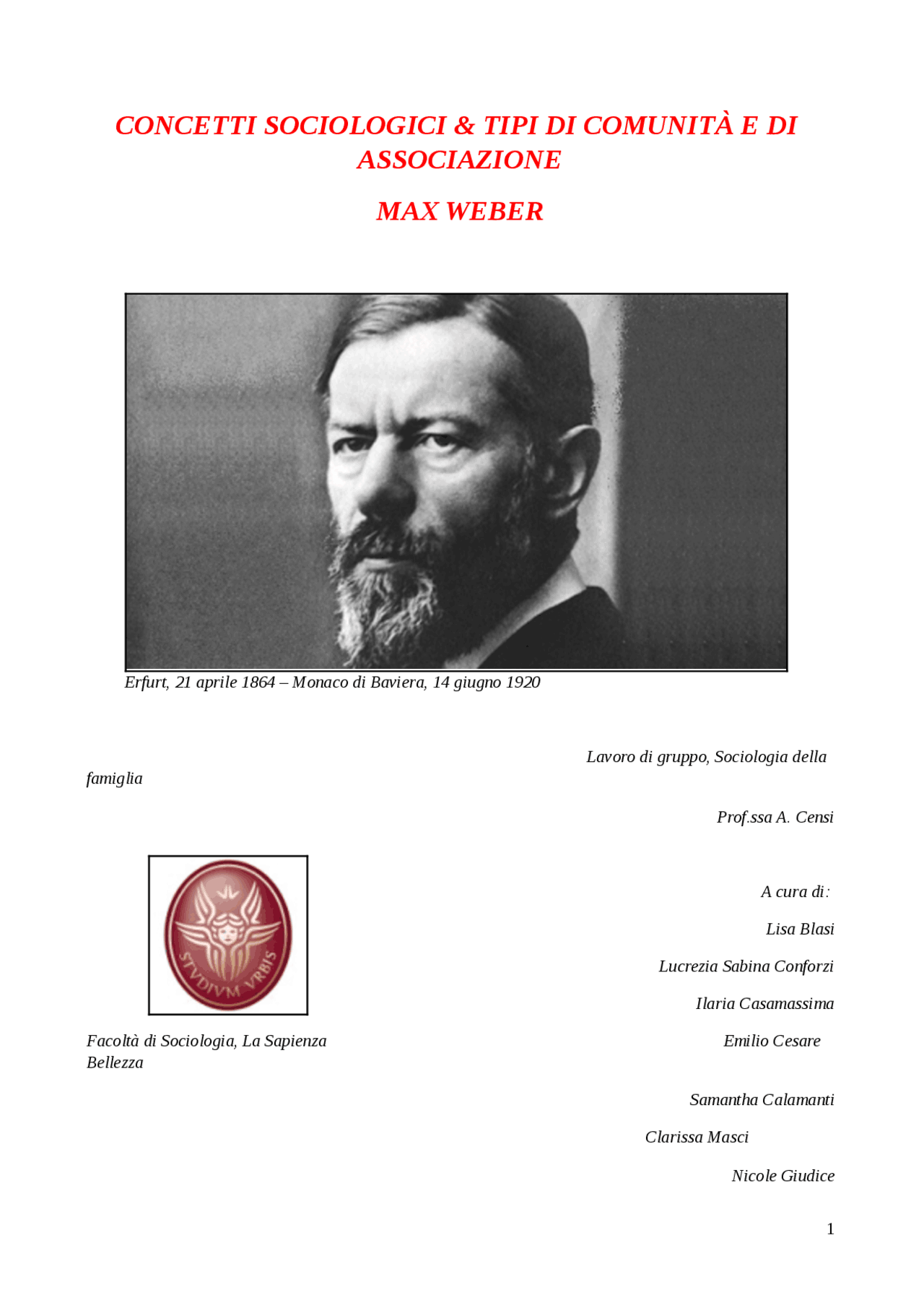 Max Weber Sociologia Docsity