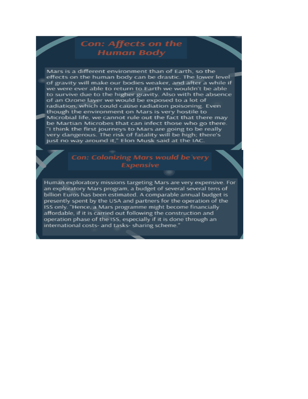 Space Colonization And Environment Docsity