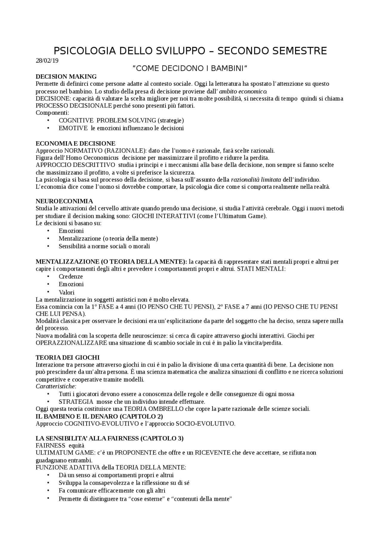 Psicologia Dello Sviluppo Docsity