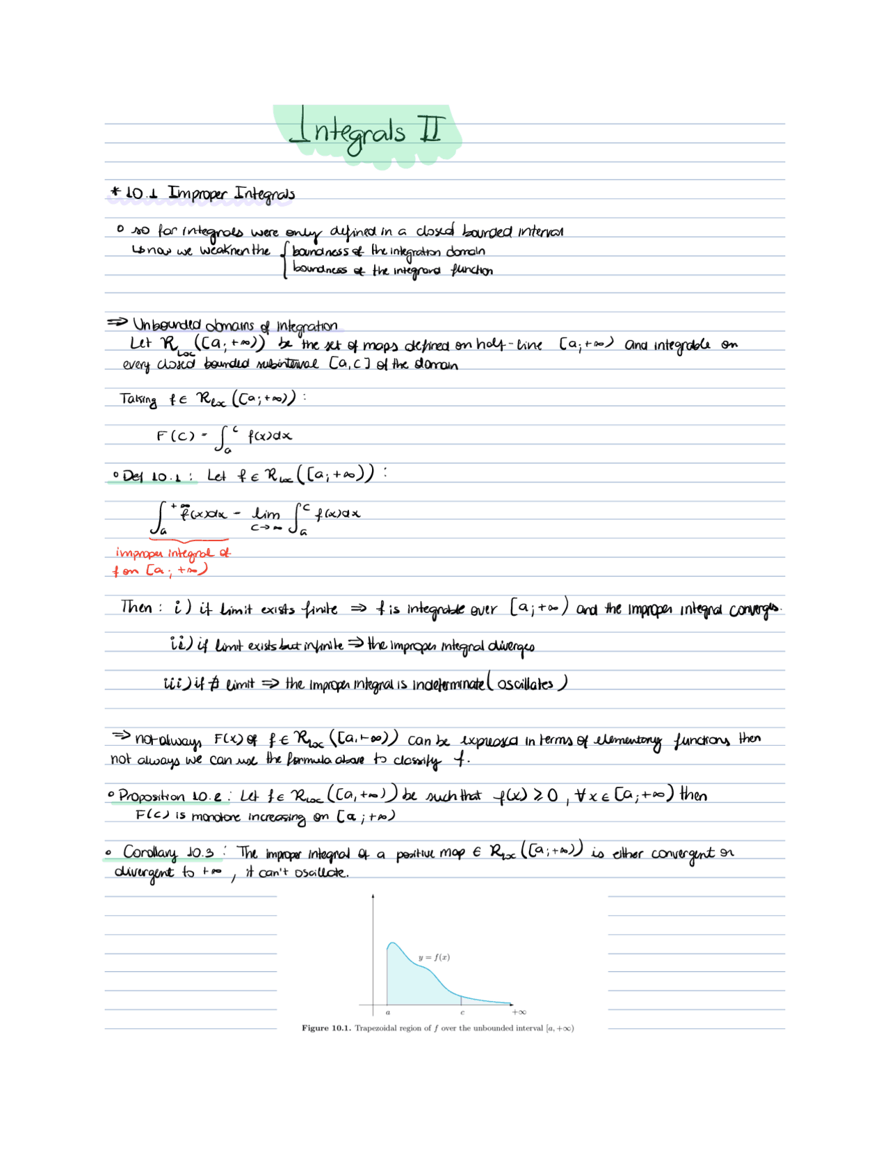 Integral Calculus Improper Integrals Docsity