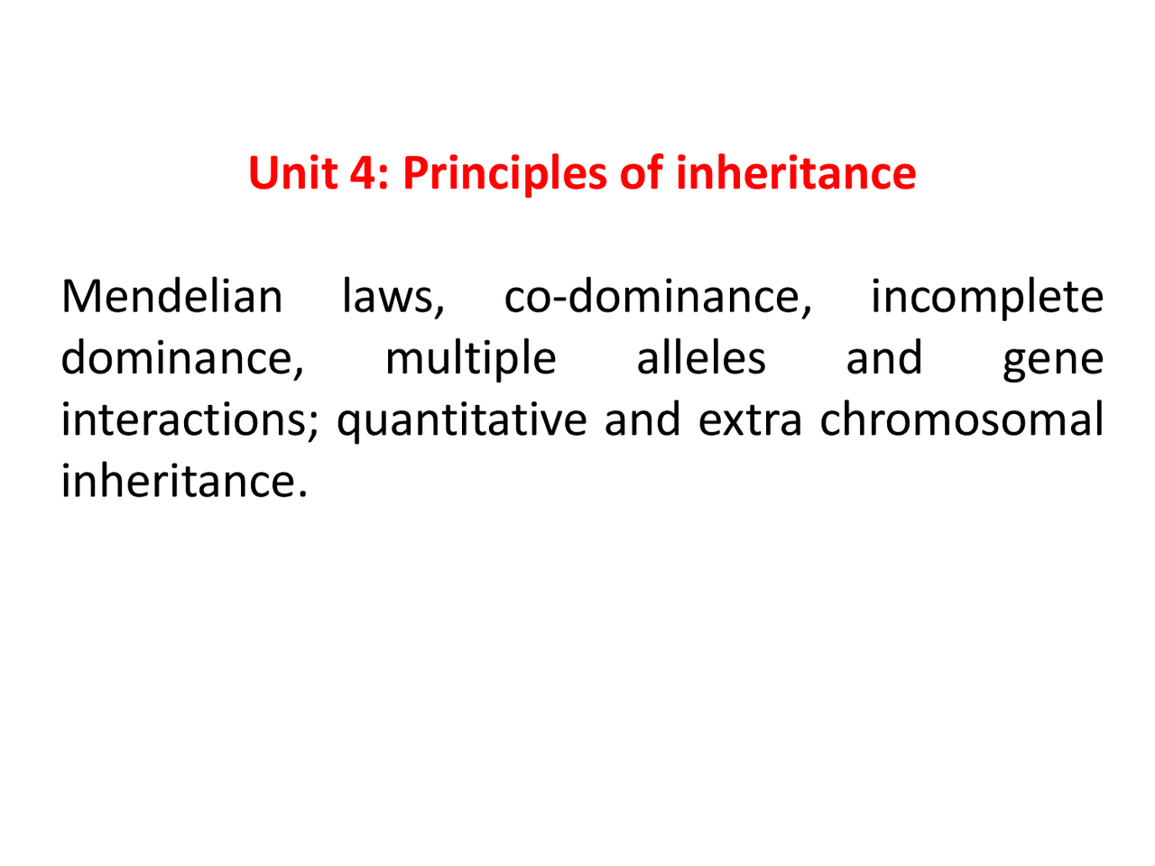 Principles Of Inheritance Docsity