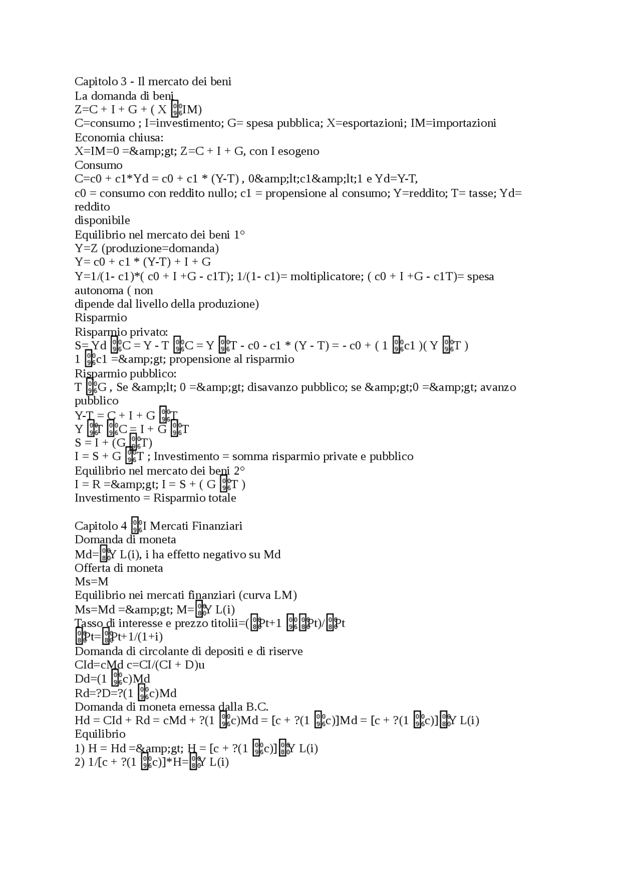 Formule Macroeconomia Docsity