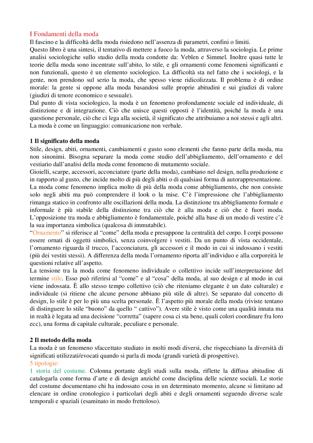 Riassunto La Moda Di T Edwards Docsity