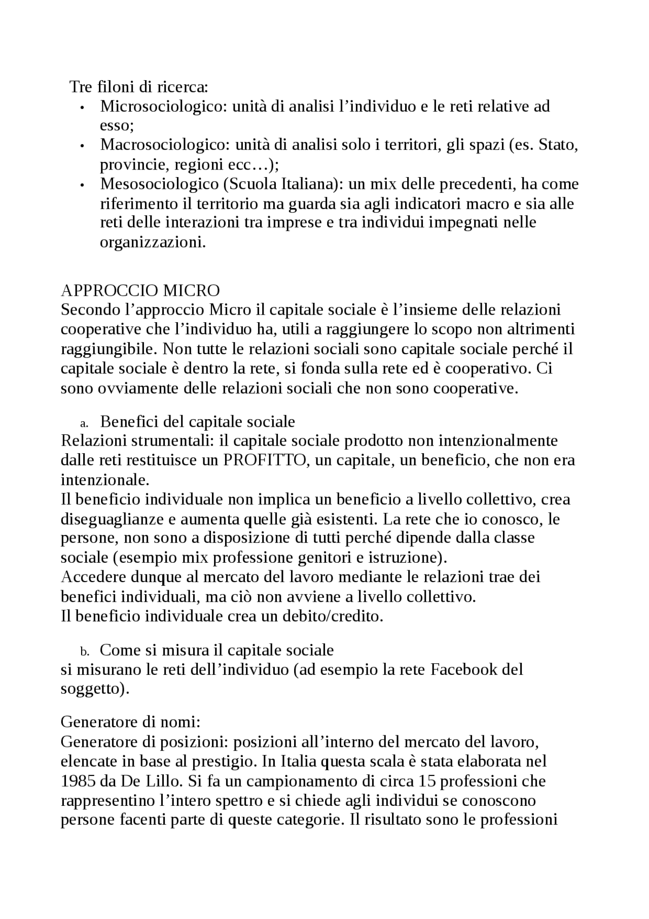 Capitale Sociale E Sistemi Socio Economici Locali Appunti Di