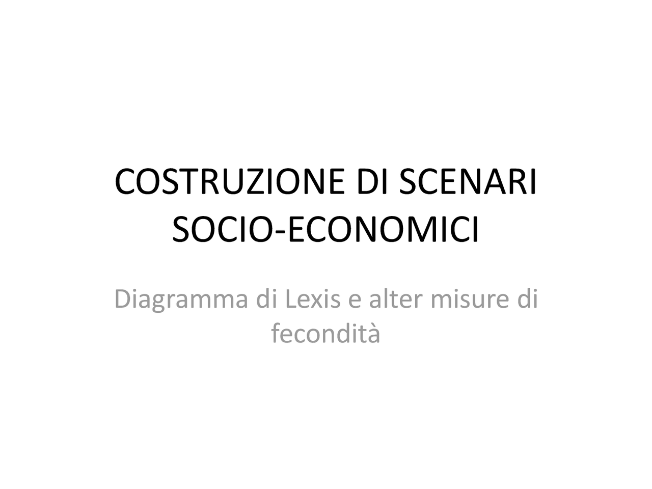 Costruzione Di Scenari Socio Economici Docsity