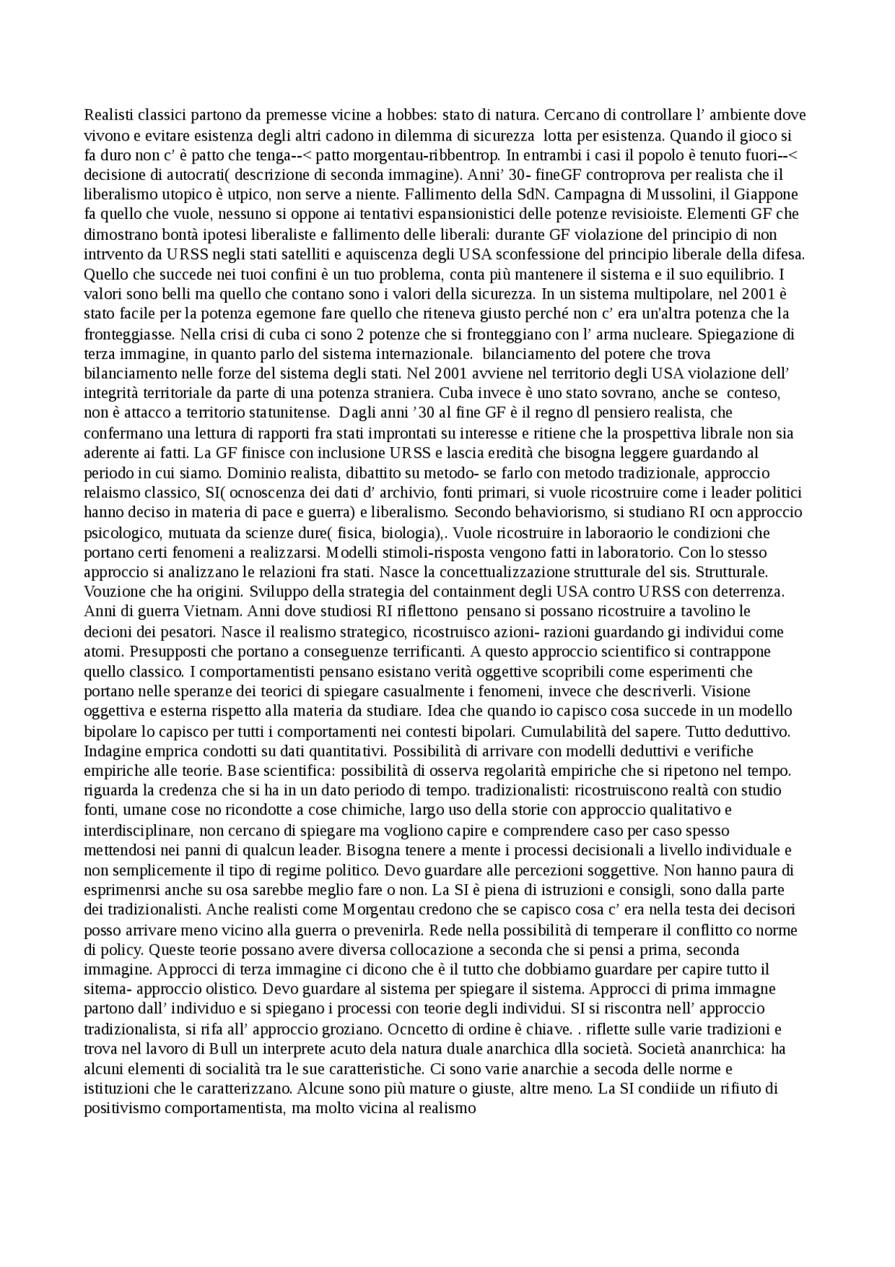 Relazioni Internazionali Docsity