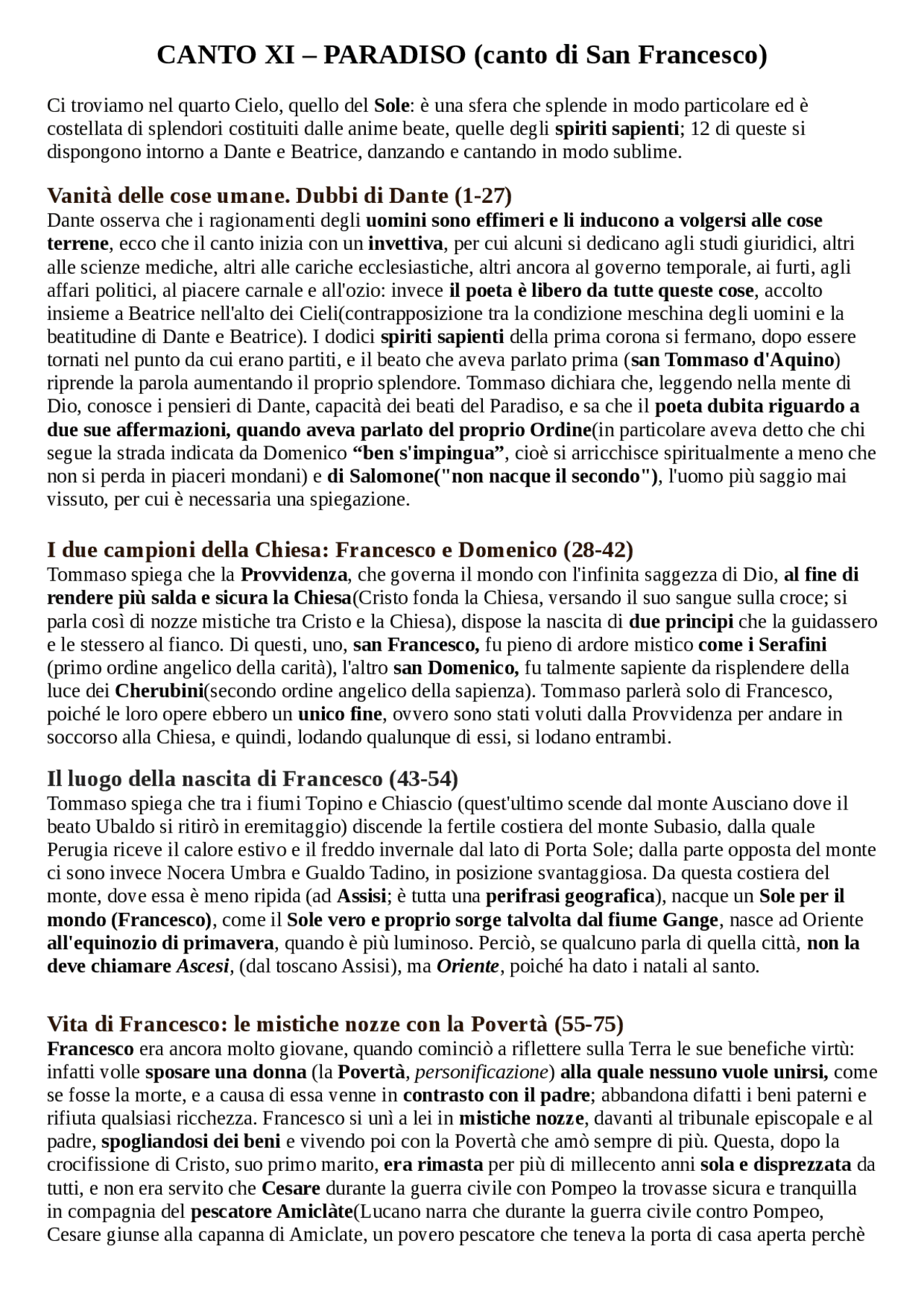 Canto Paradiso Divina Commedia Docsity