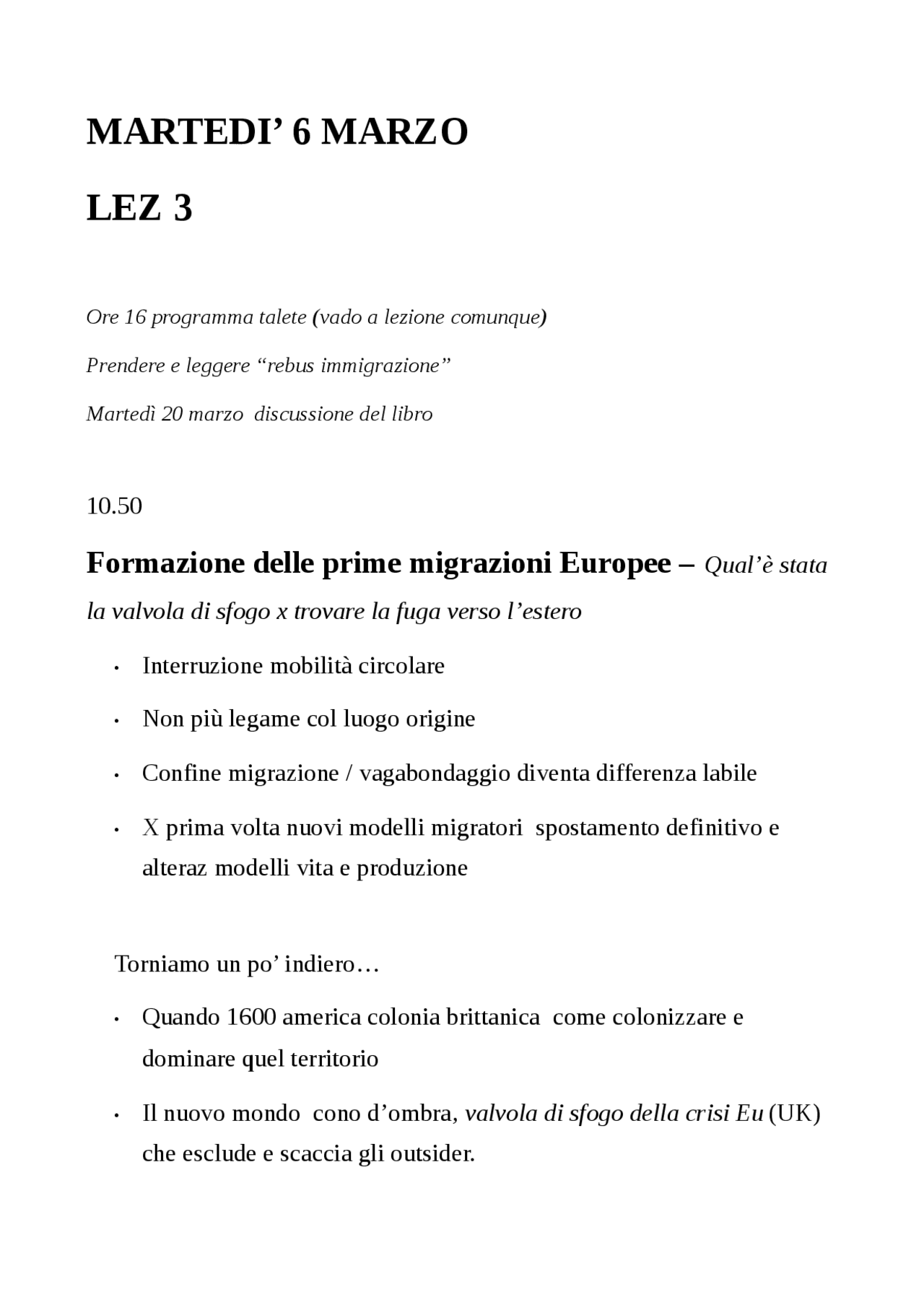 Sociologia Delle Migrazioni Docsity