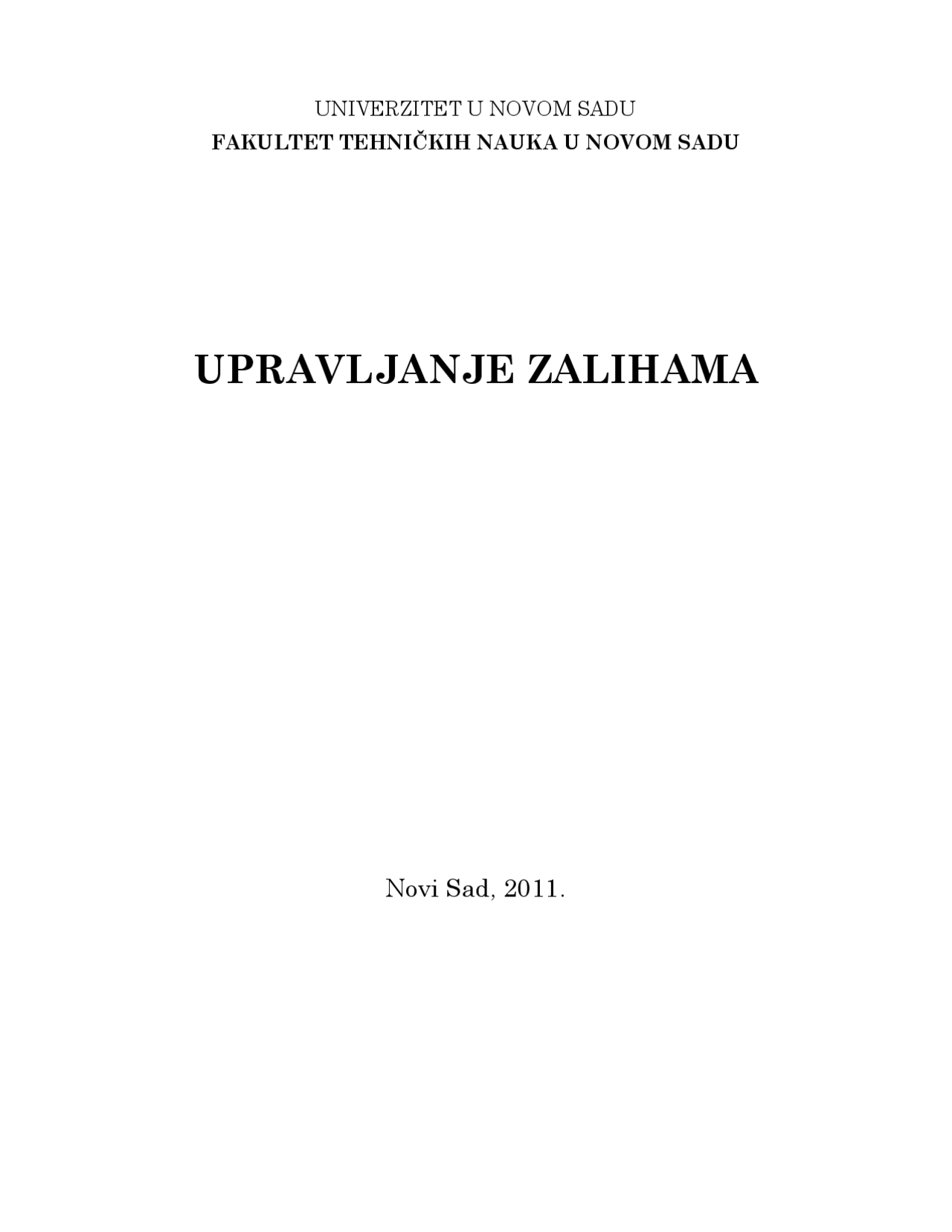 Upravljanje zalihama, knjiga, ekonomija, pdf | Rezime od Radno pravo | Docsity