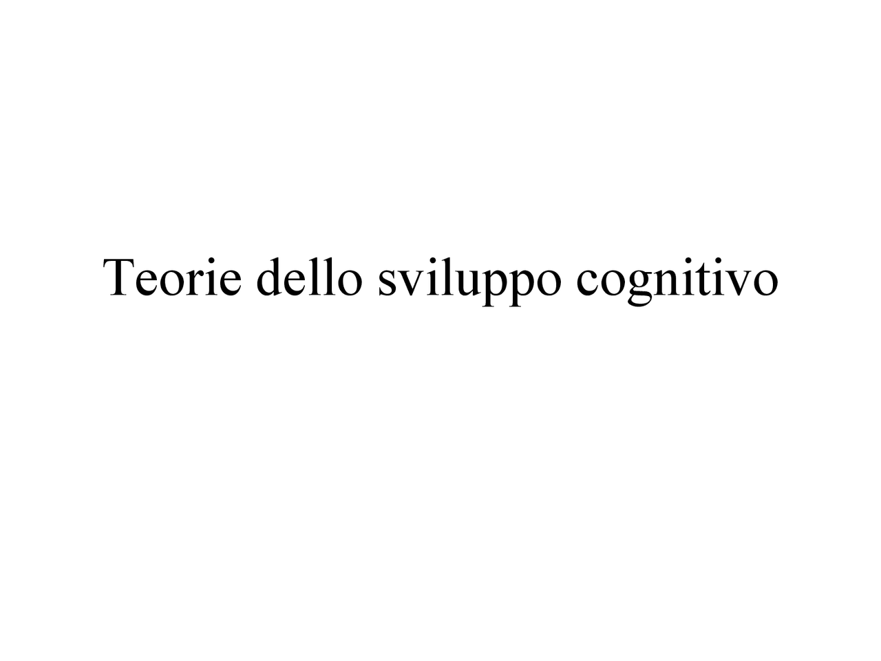 Teorie Dello Sviluppo Docsity