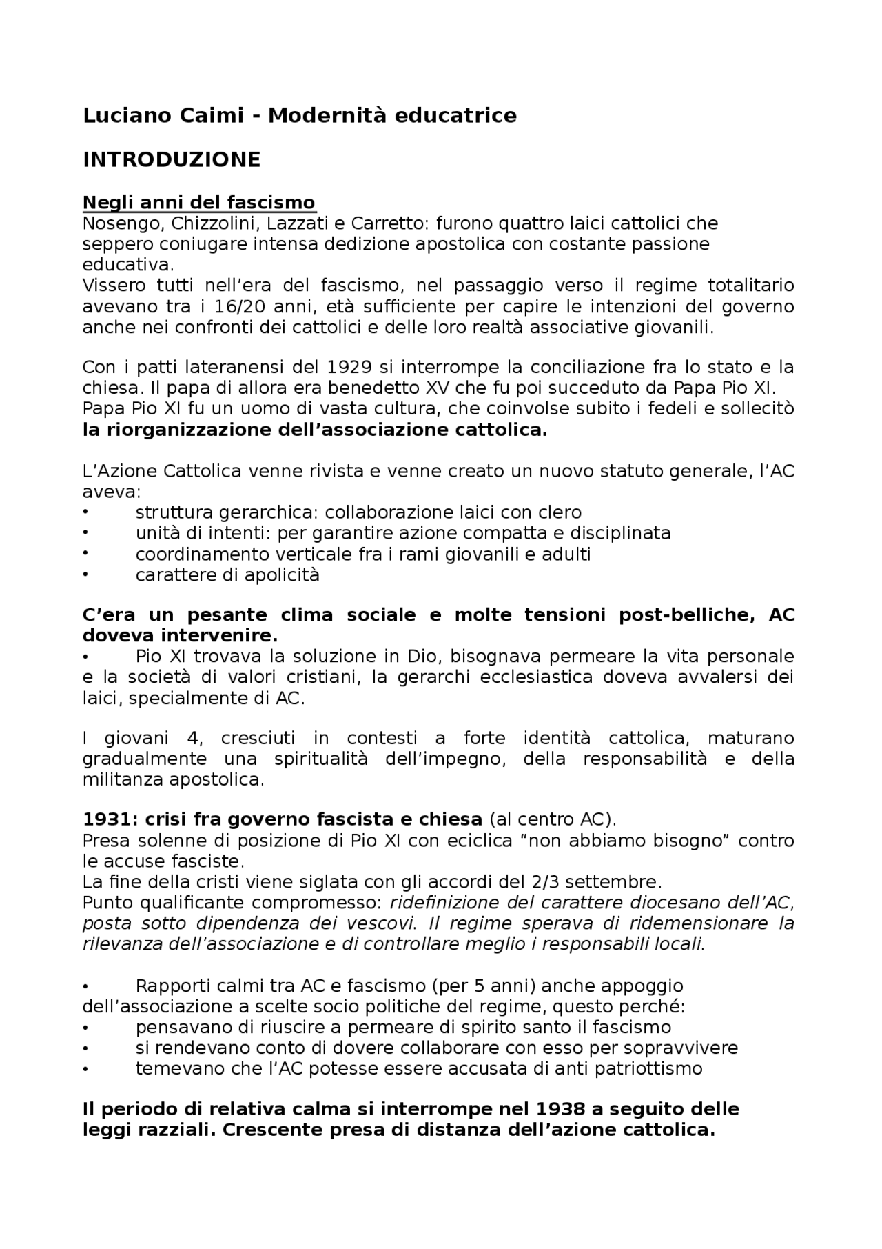 Modernità Educatrice Docsity