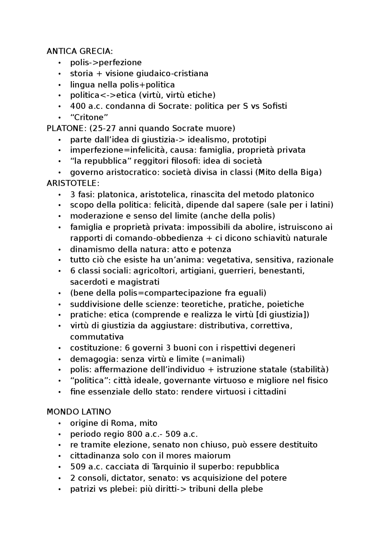 Schema Storia Delle Dottrine Politiche Docsity