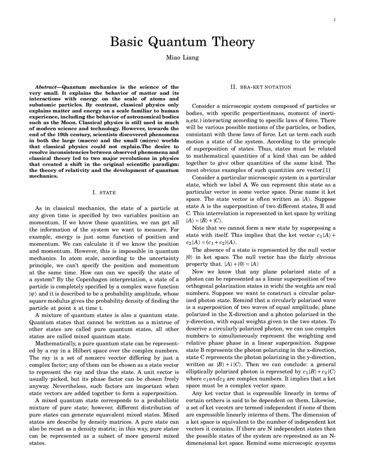 Basic quantum theory - Docsity