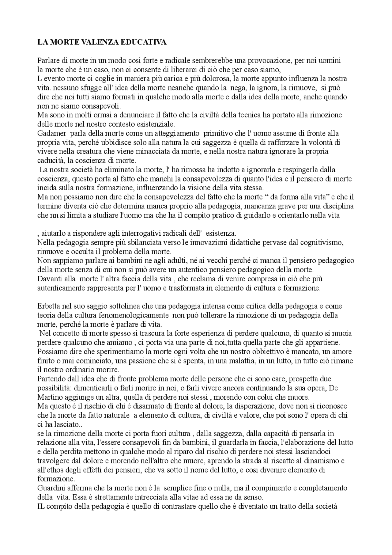 Esame Pedagogia Generale Docsity