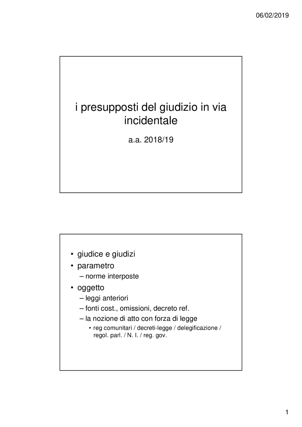 Presupposti Del Giudizio In Via Incidentale Docsity