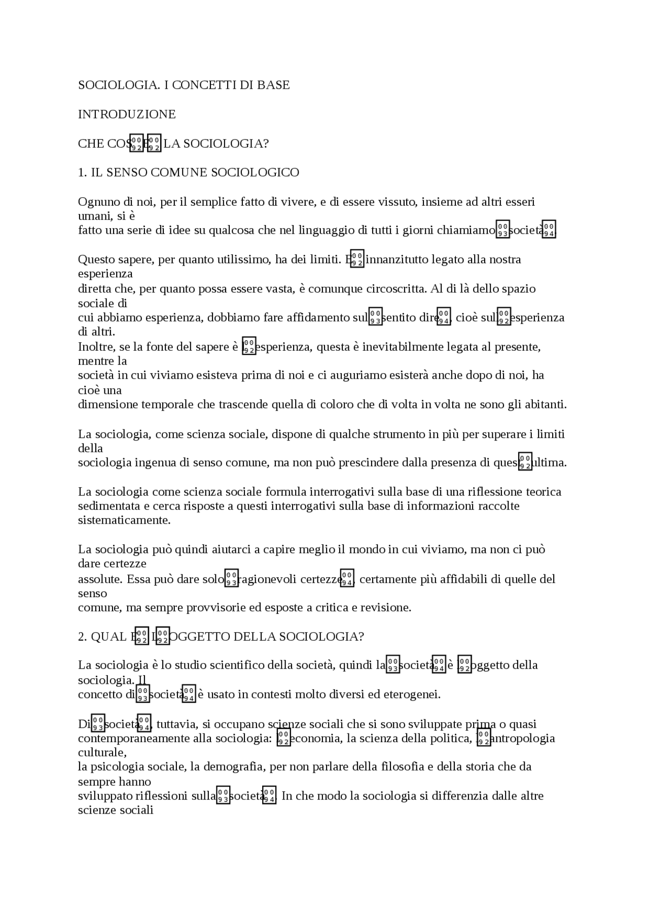 Sociologia I Concetti Base Docsity