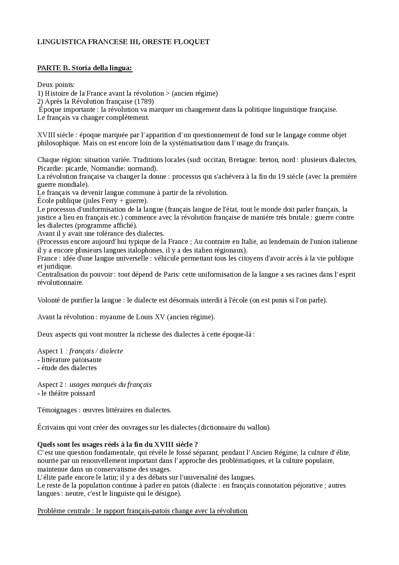 Floquet Mille Ans De Langue Francaise Docsity