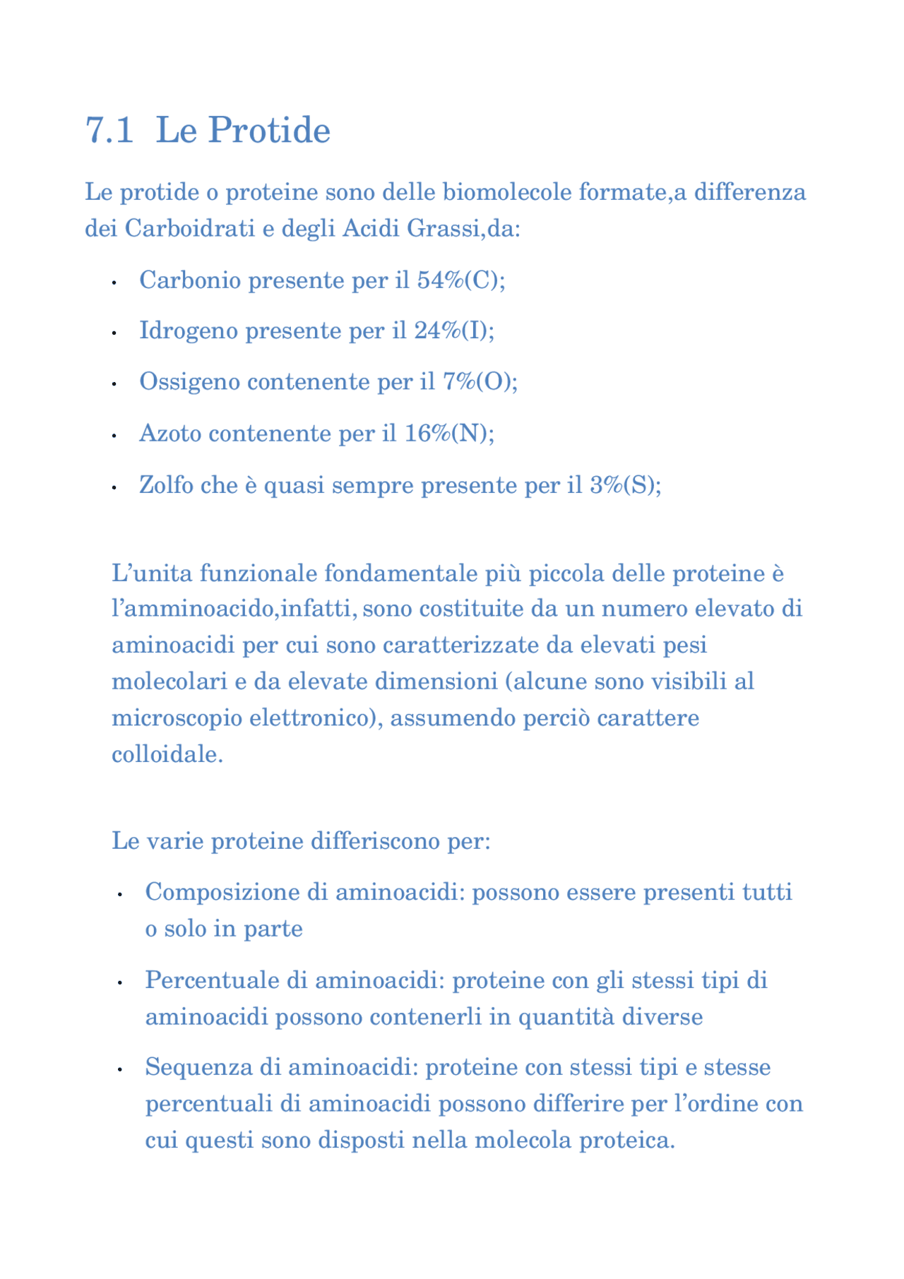 Le Protide E Gli Amminoacidi Docsity
