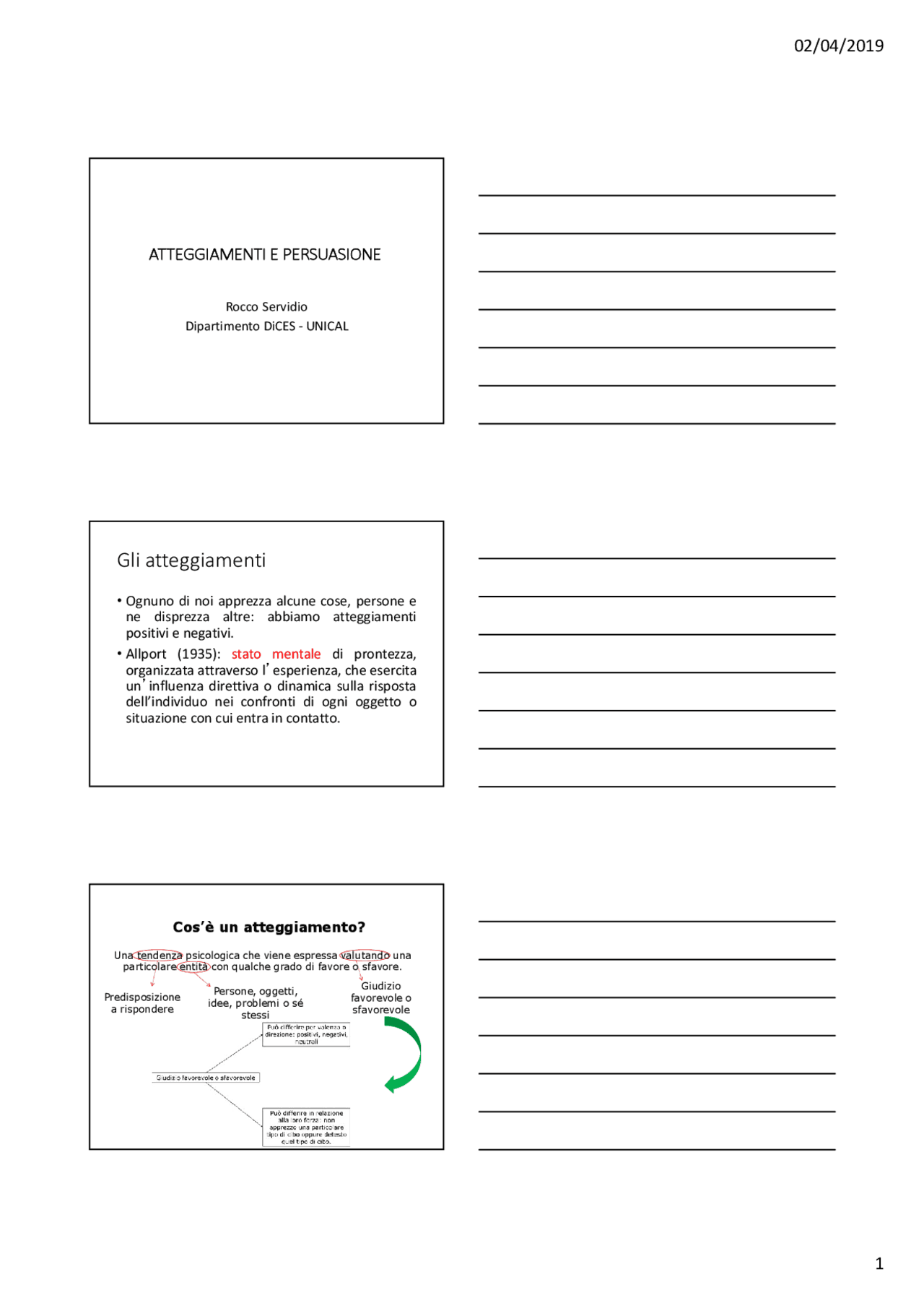 Atteggiamenti E Persuasioni Docsity