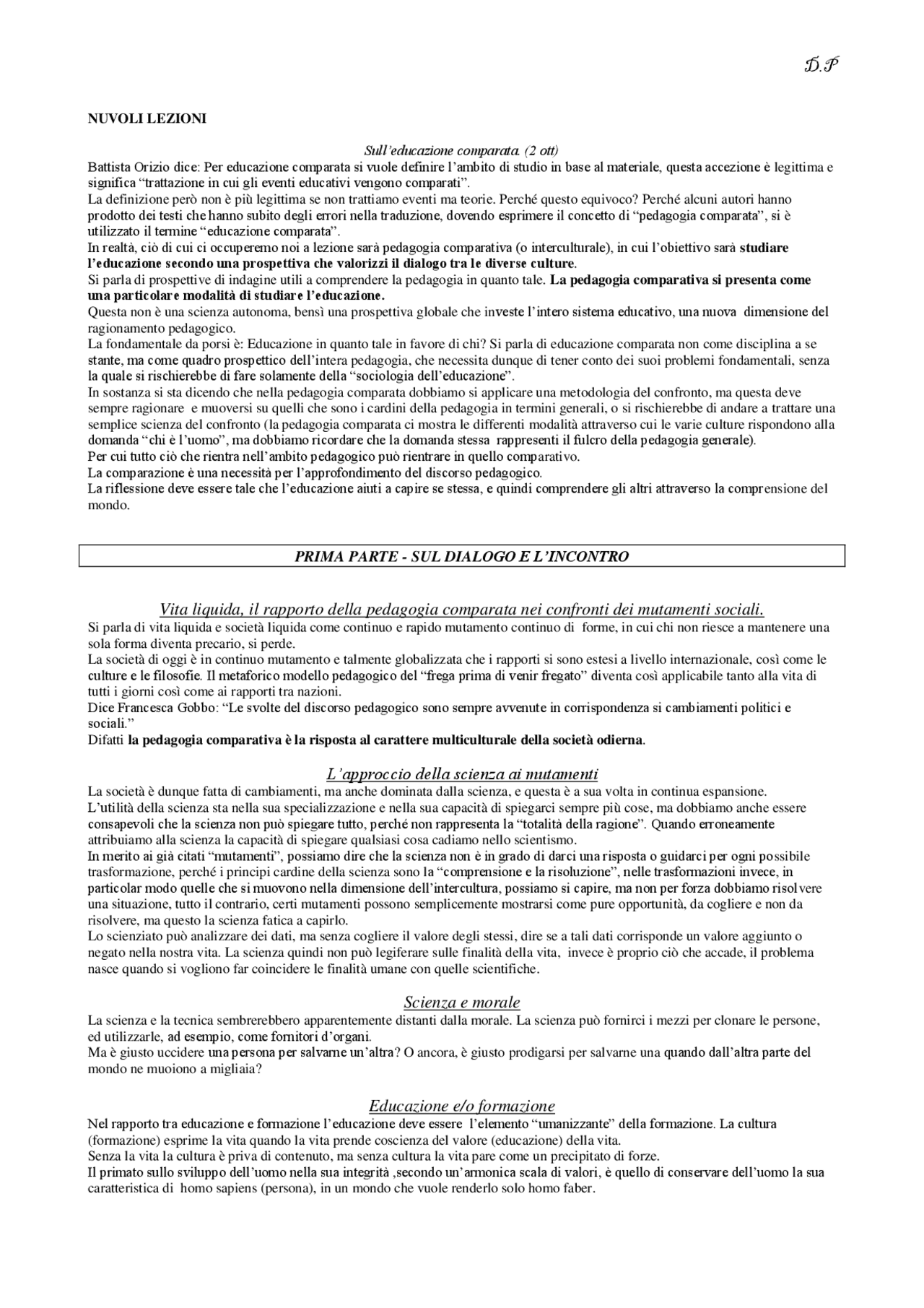 Sbobinature Lezioni Profnuvoli Educazione Comparata Docsity