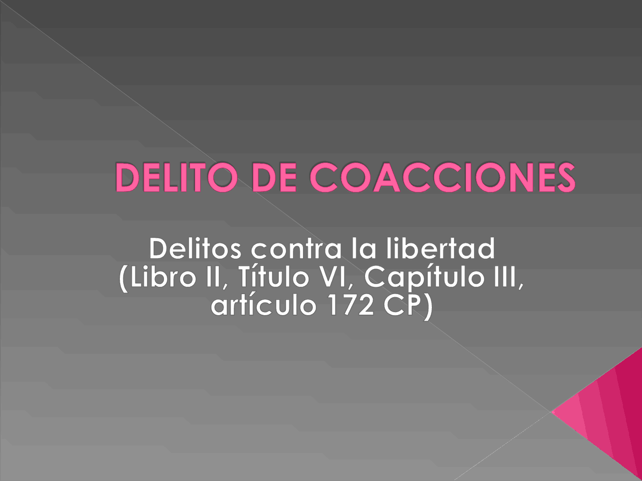 Delito de coacciones en derecho penal - Docsity