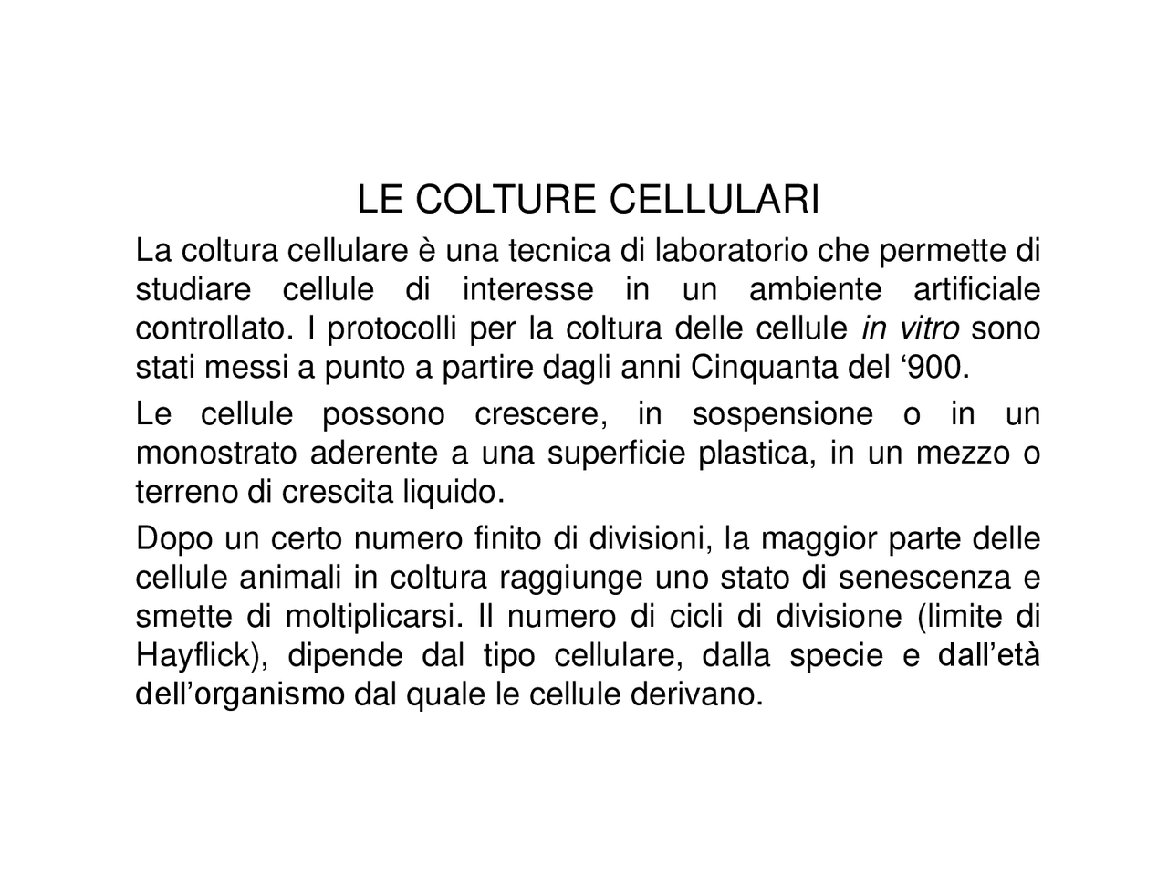 Le Colture Cellulari Docsity