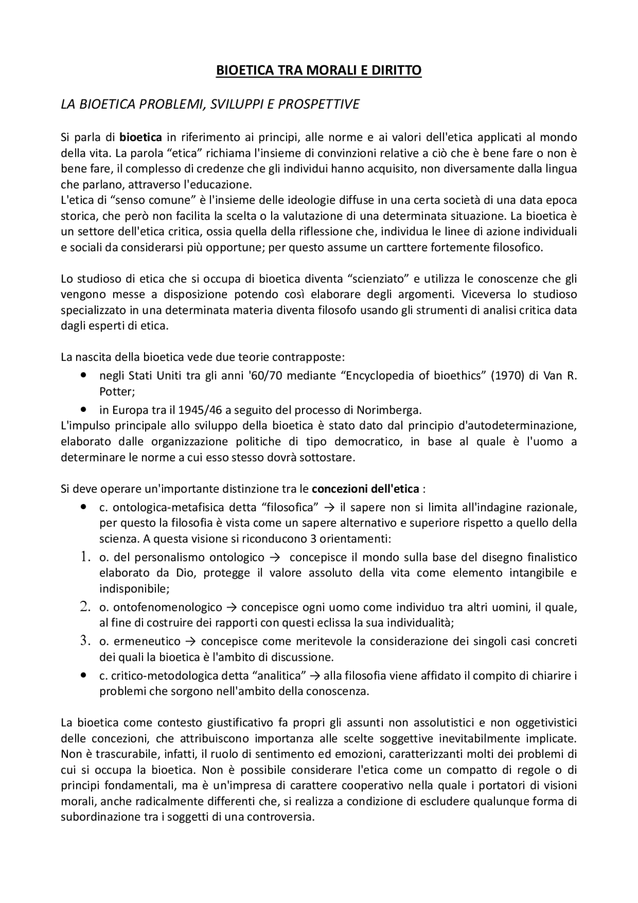 Bioetica Tra Morali E Diritto Docsity