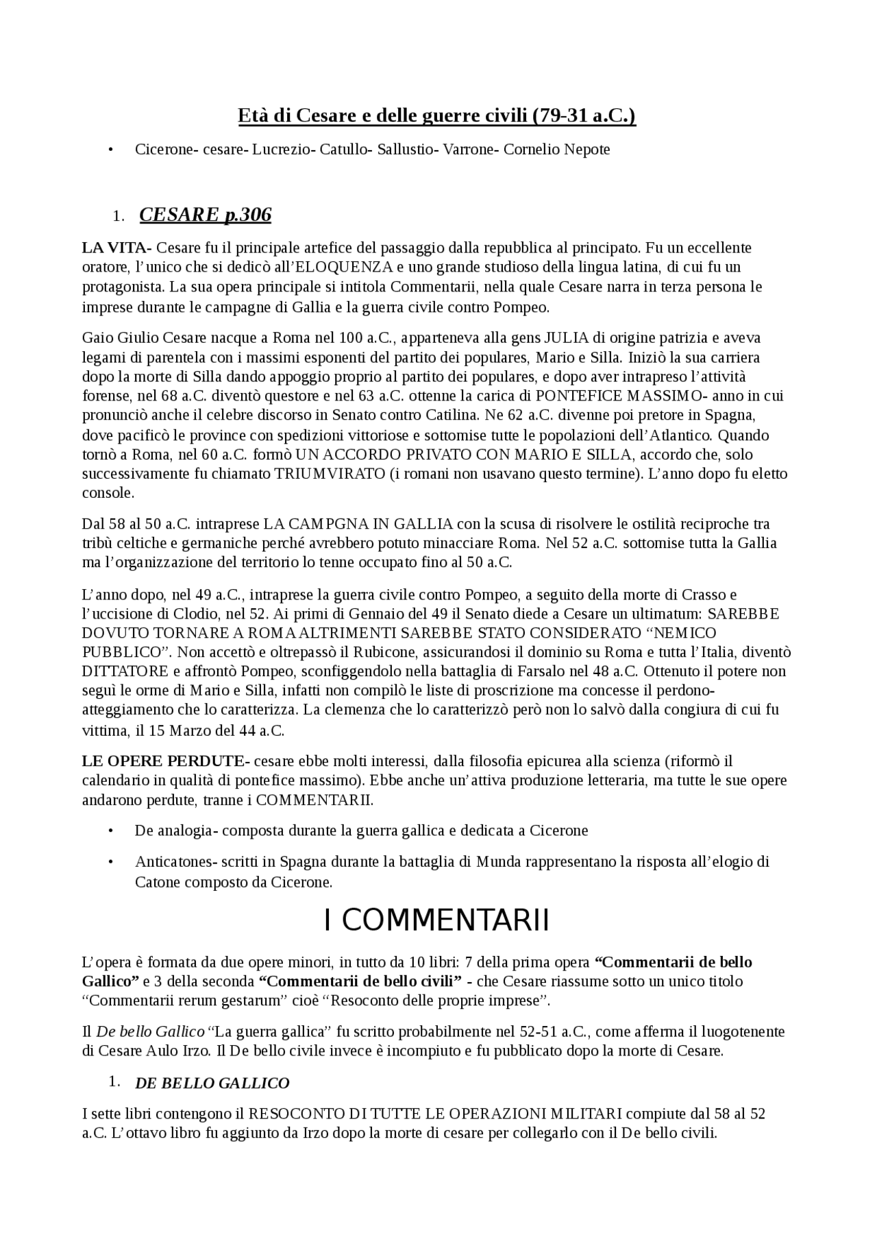 Riassunto Capitolo Latino Docsity
