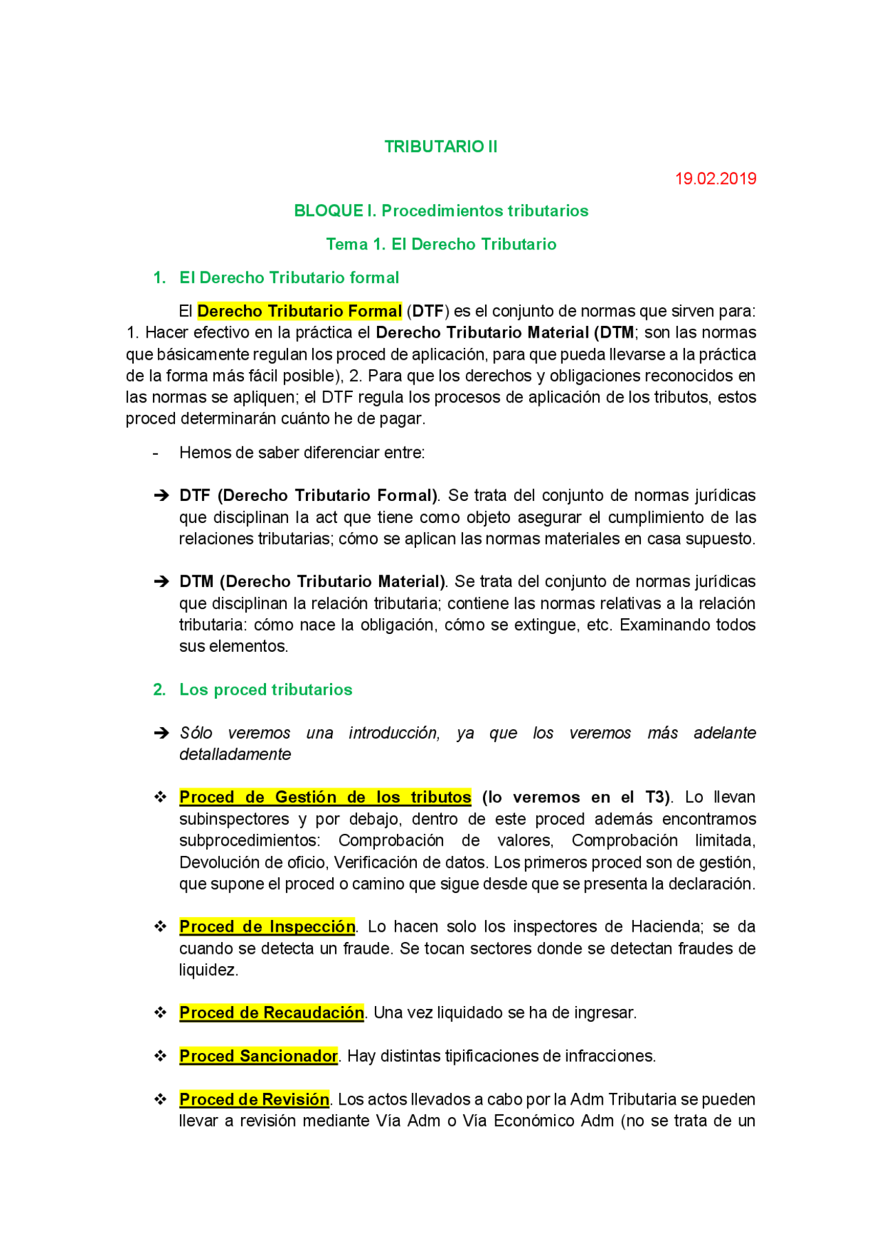Procedimientos Y Sistemas Tributarios Parte I Procedimientos