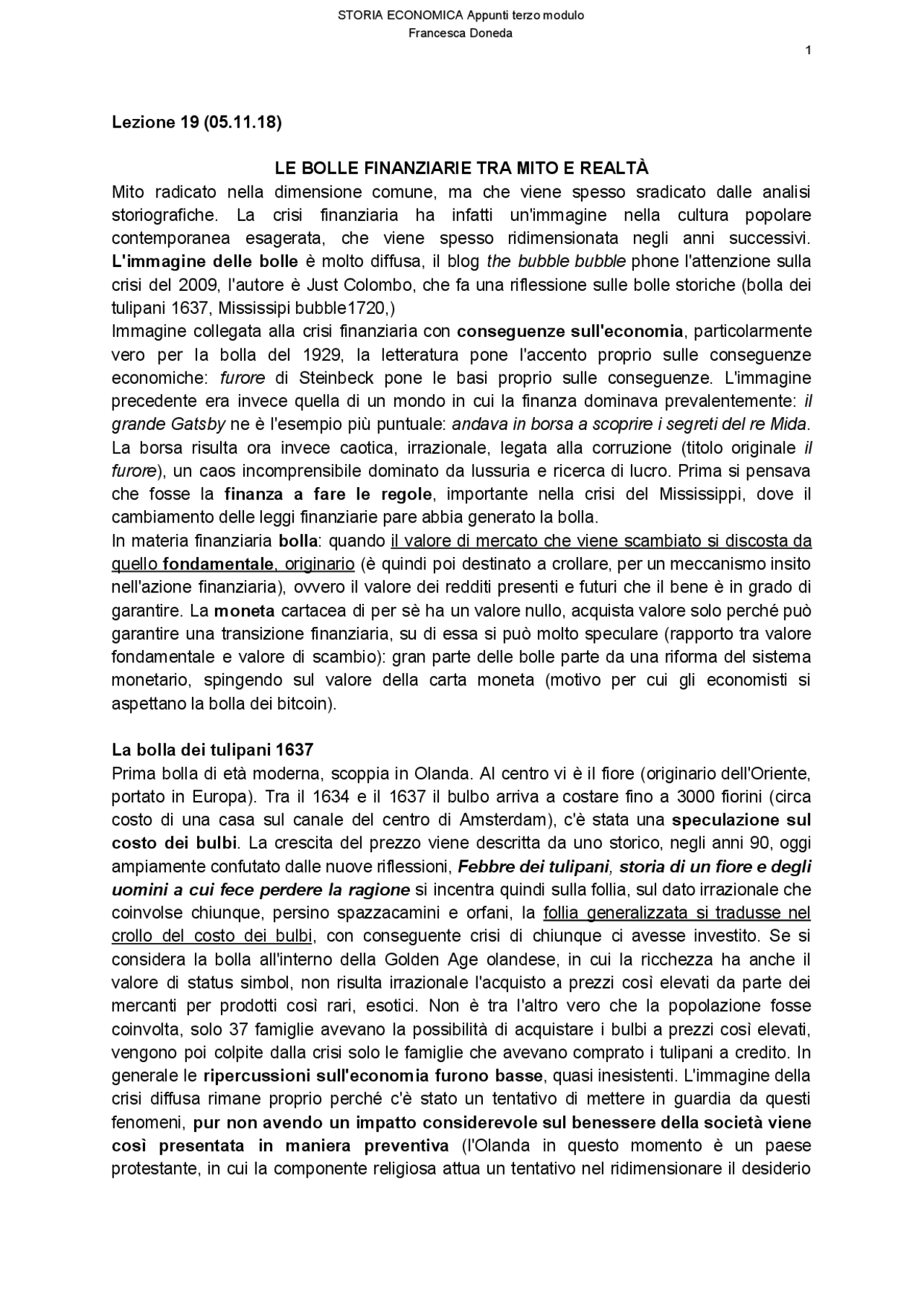Appunti Storia Economica 3 Modulo Docsity