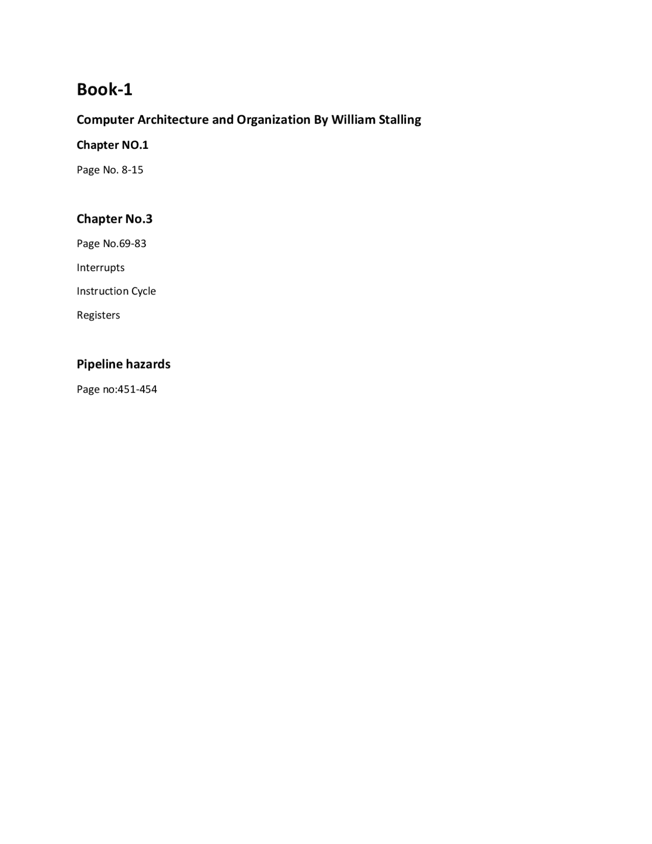 Course Outline Of Computer Architechture Docsity