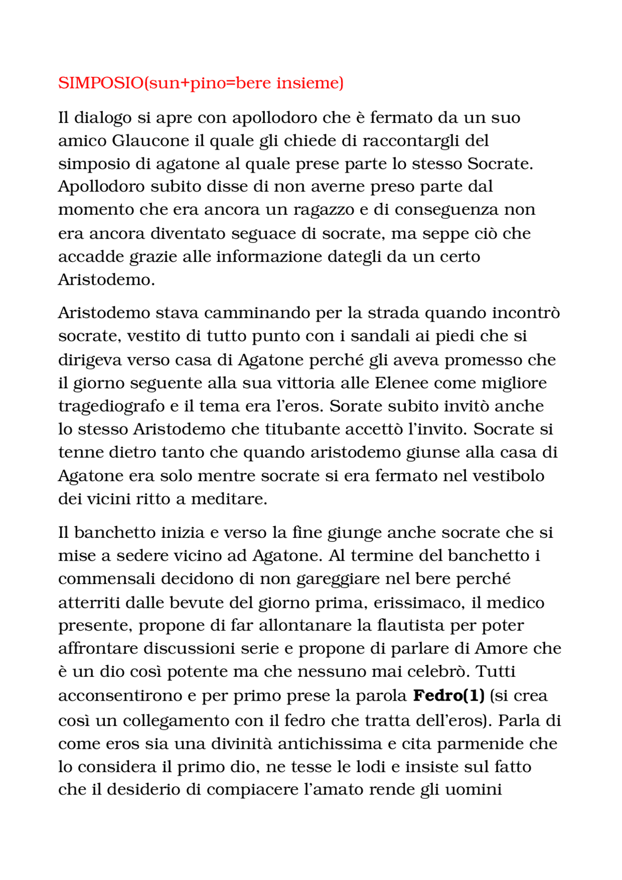 Il Simposio Di Platone Appunti Di Filosofia Docsity