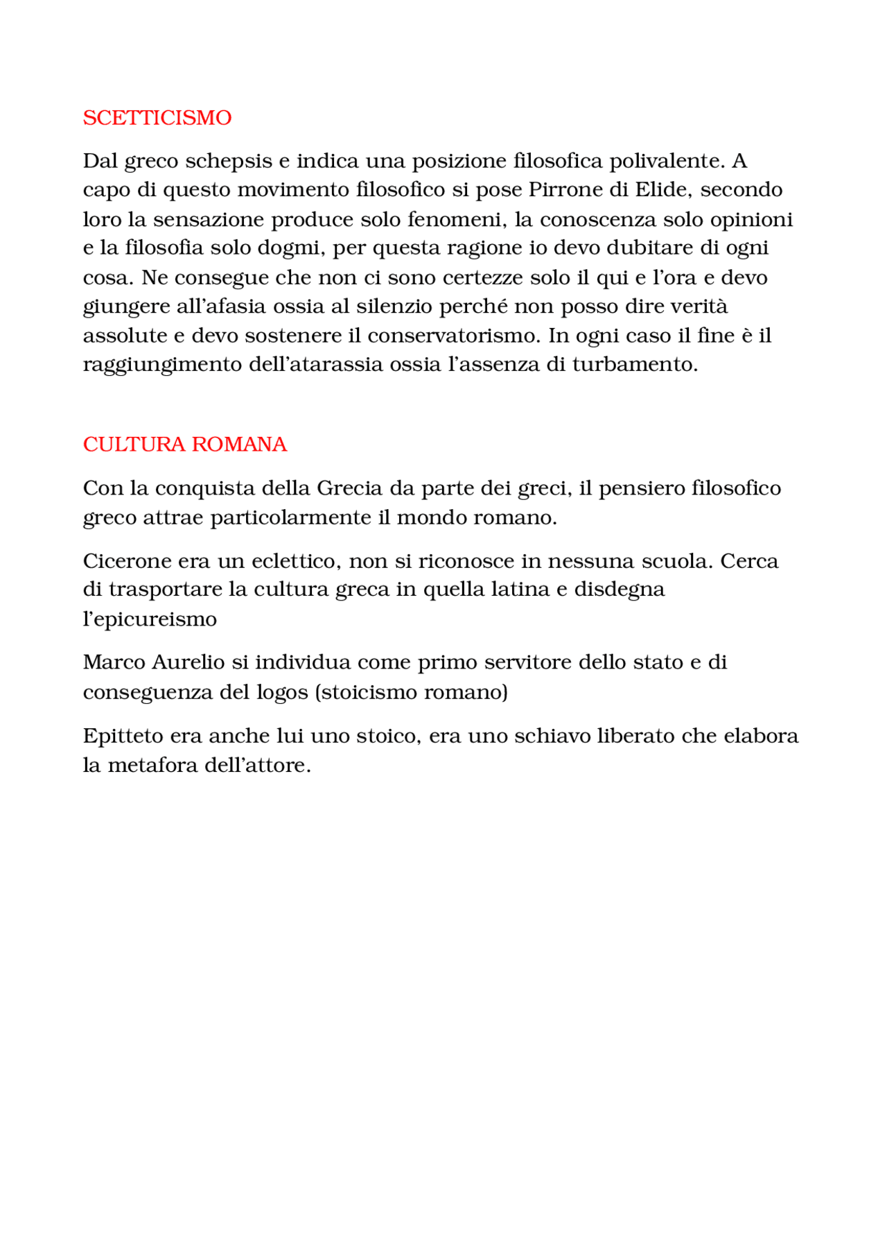 Lo scetticismo, filosofia - Docsity