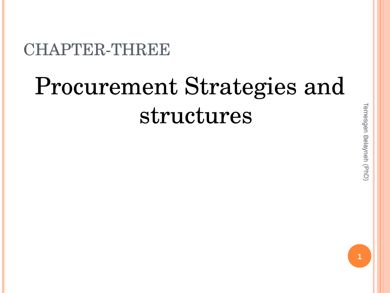 Procurement Strategies and structures - Docsity