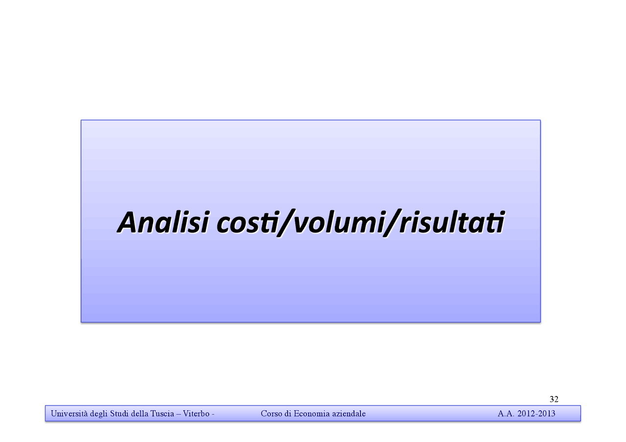 Analisi Dei Costi Schema Dettagliato Docsity