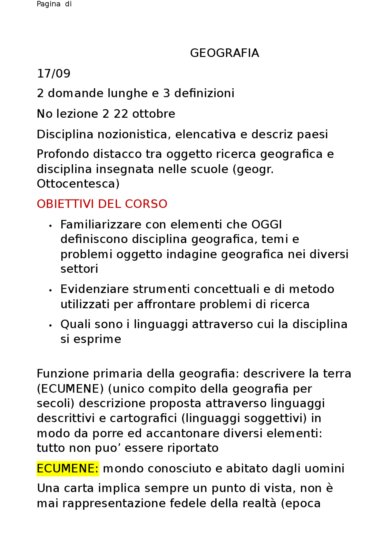 Appunti Di Geografia Modulo 1 Docsity
