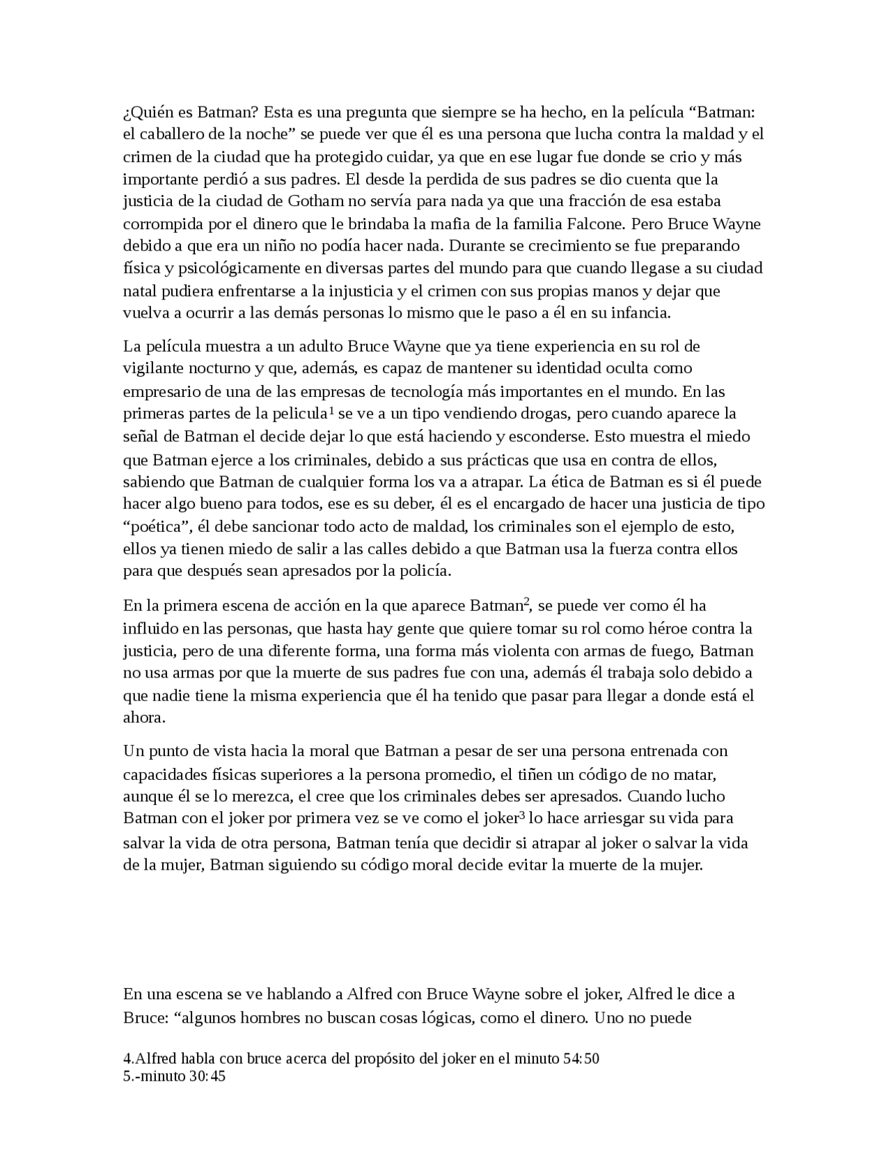 La moral y etica de batman - Docsity