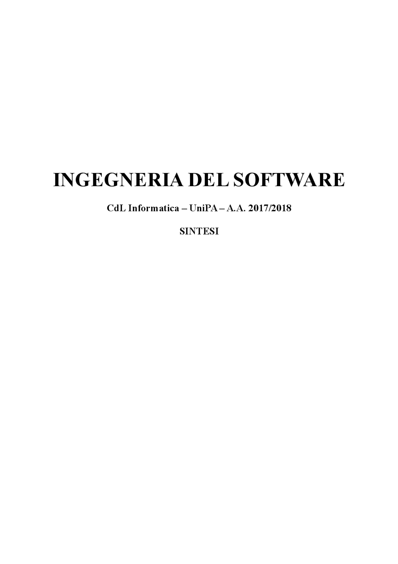 Sintesi Di Ingegneria Del Software Docsity