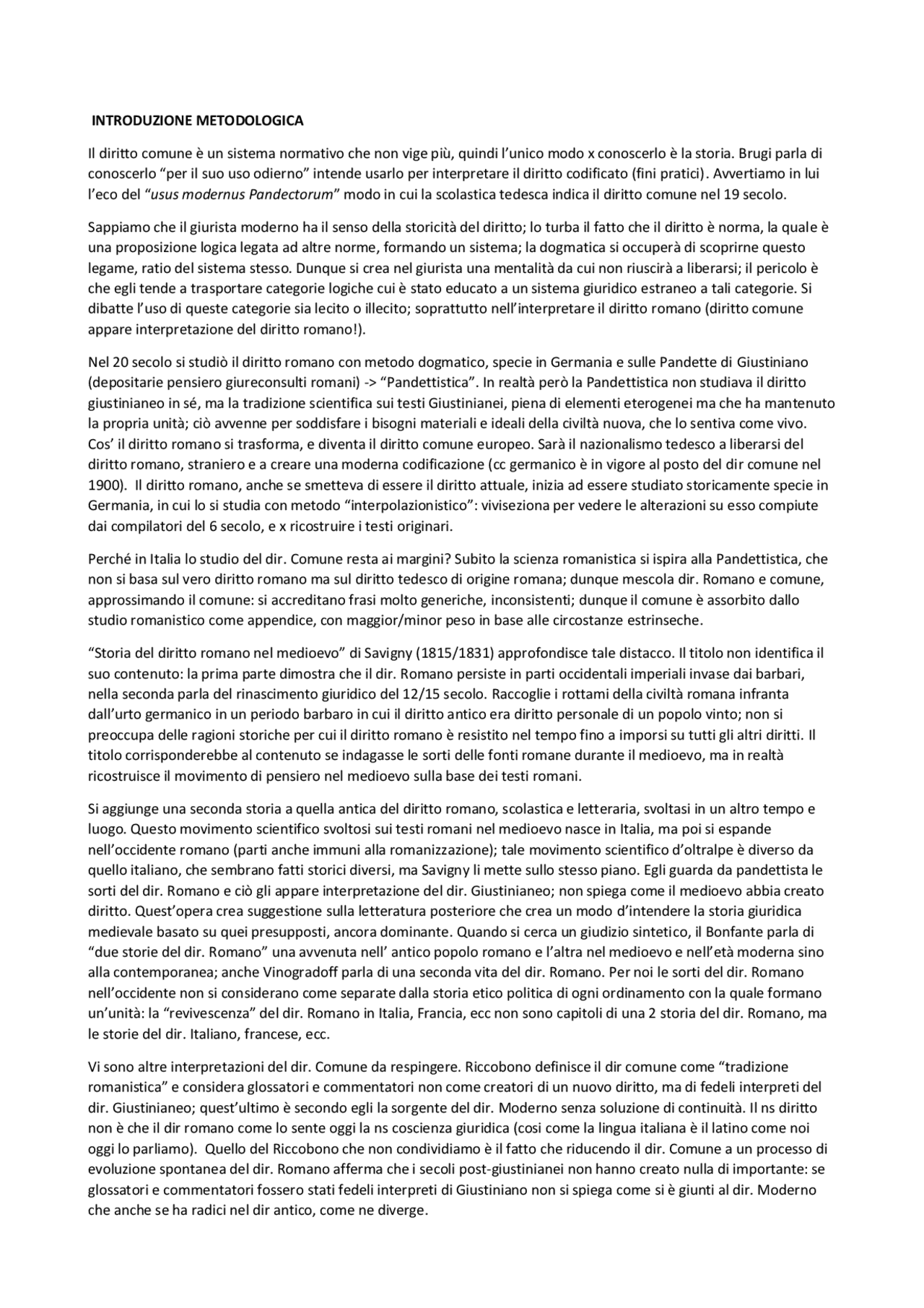 Riassunto Diritto Comune Calasso Docsity
