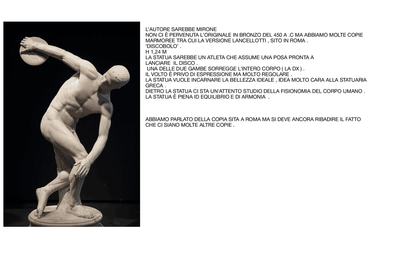 IL DISCOBOLO (ROMA ) - Docsity