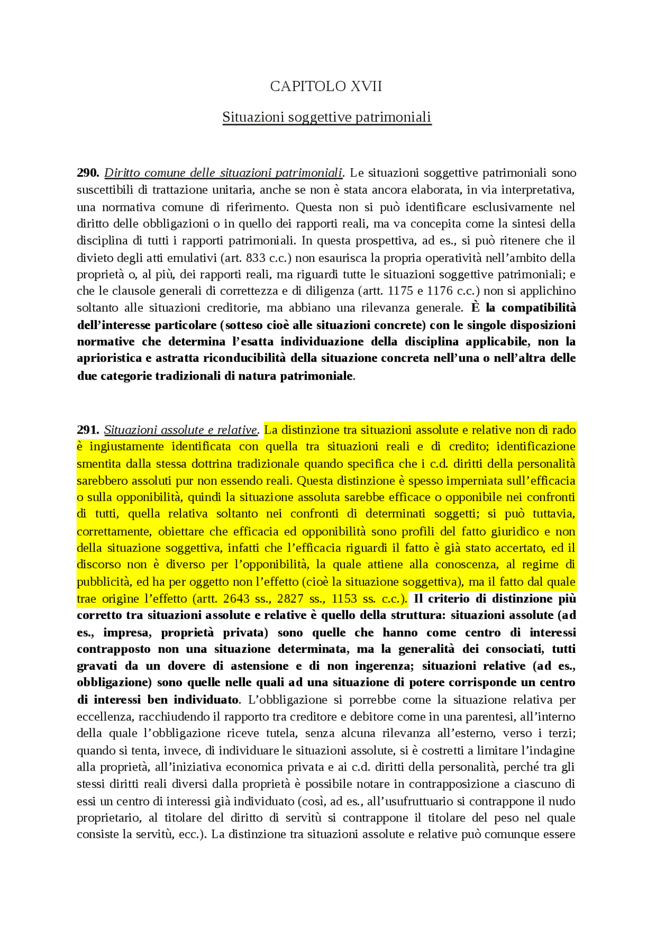 Riassunto Diritto Civile Docsity