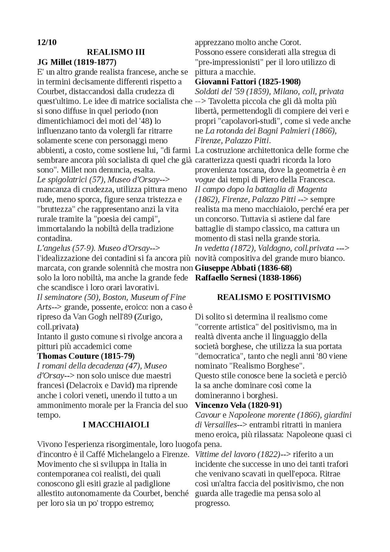Appunti Sul Realismo Docsity