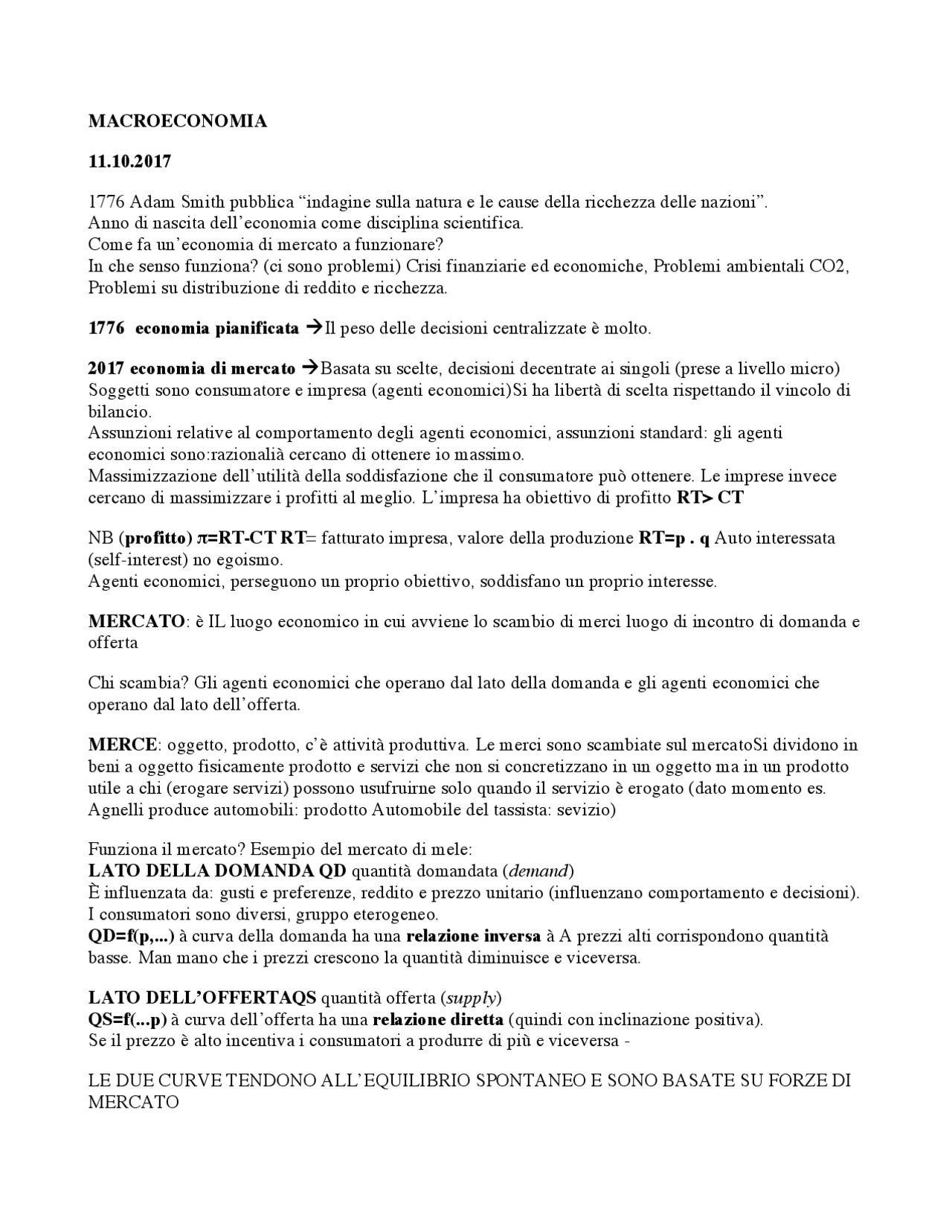 Appunti Macroeconomia Docsity