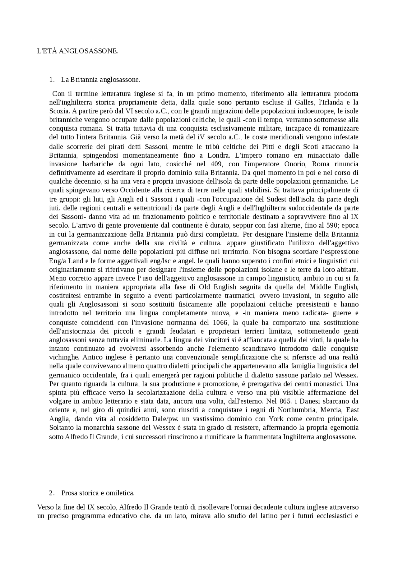 Riassunto Bertinetti Docsity